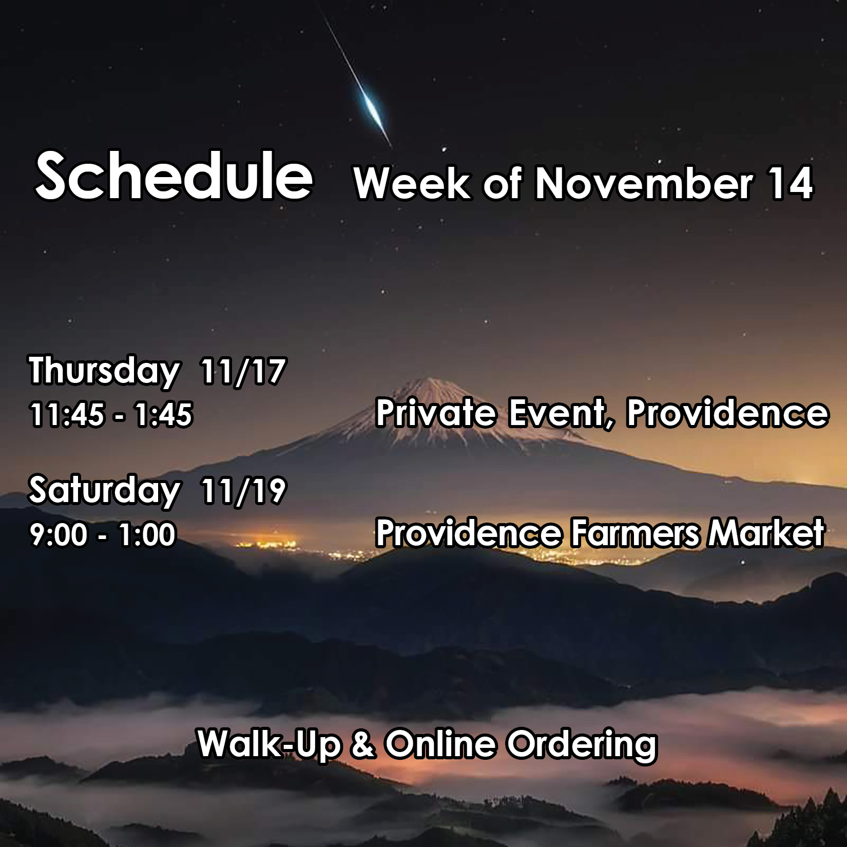 Here’s our schedule for the week of November 14, 2022. A light ...